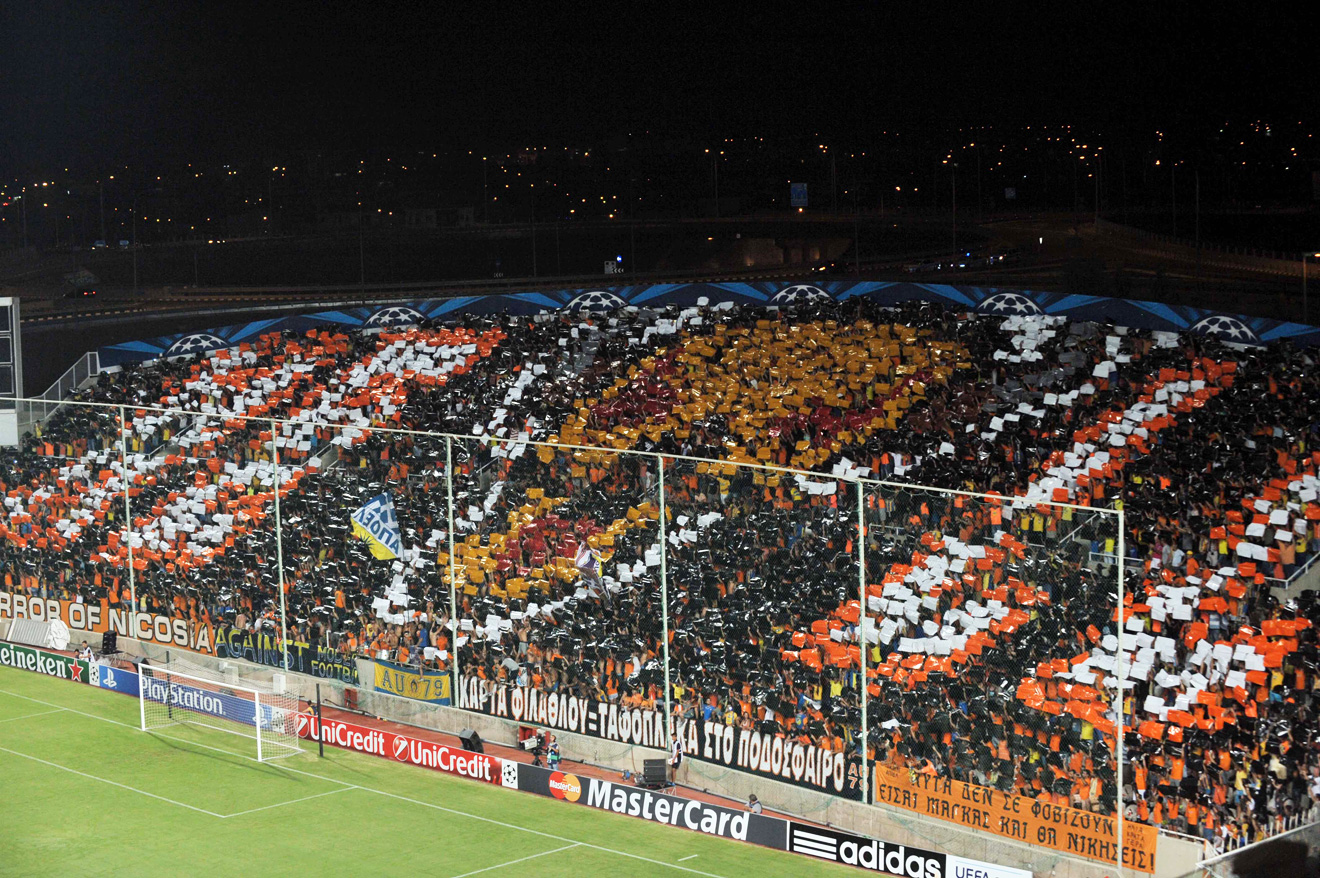 e04 apoel aalborg fans hell champions league coreo – apoel.net